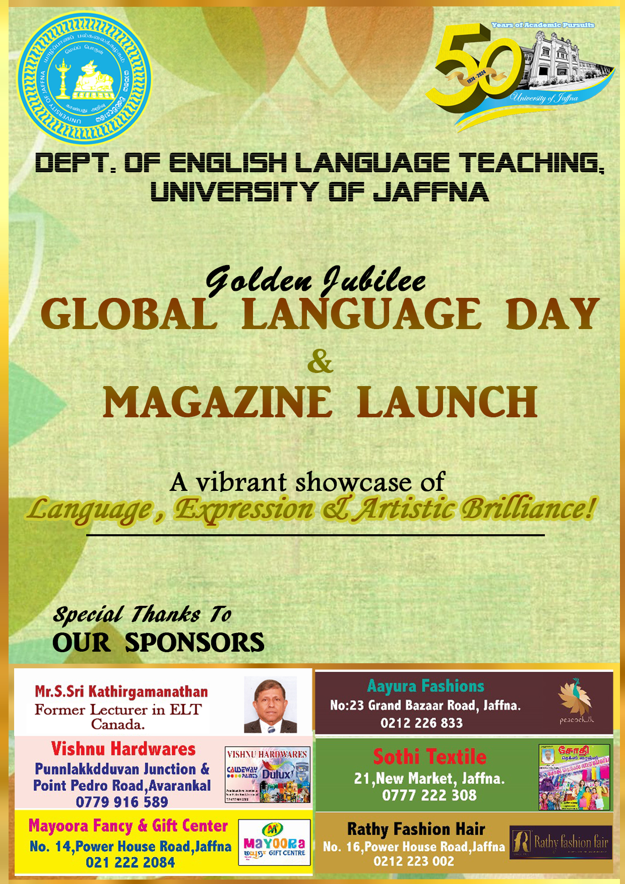 Department of English Language Teaching – Faculty of Arts